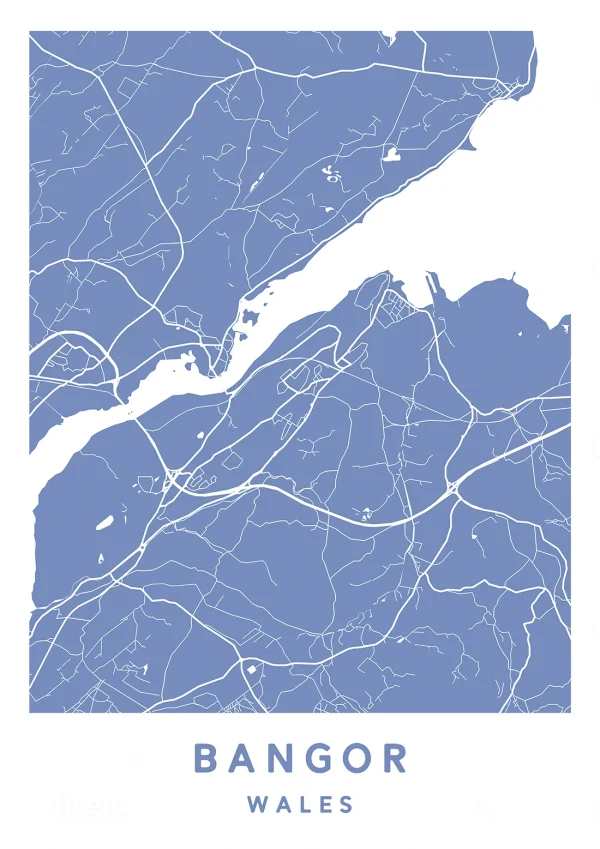 Bangor, Wales – Map print – Plume Prints