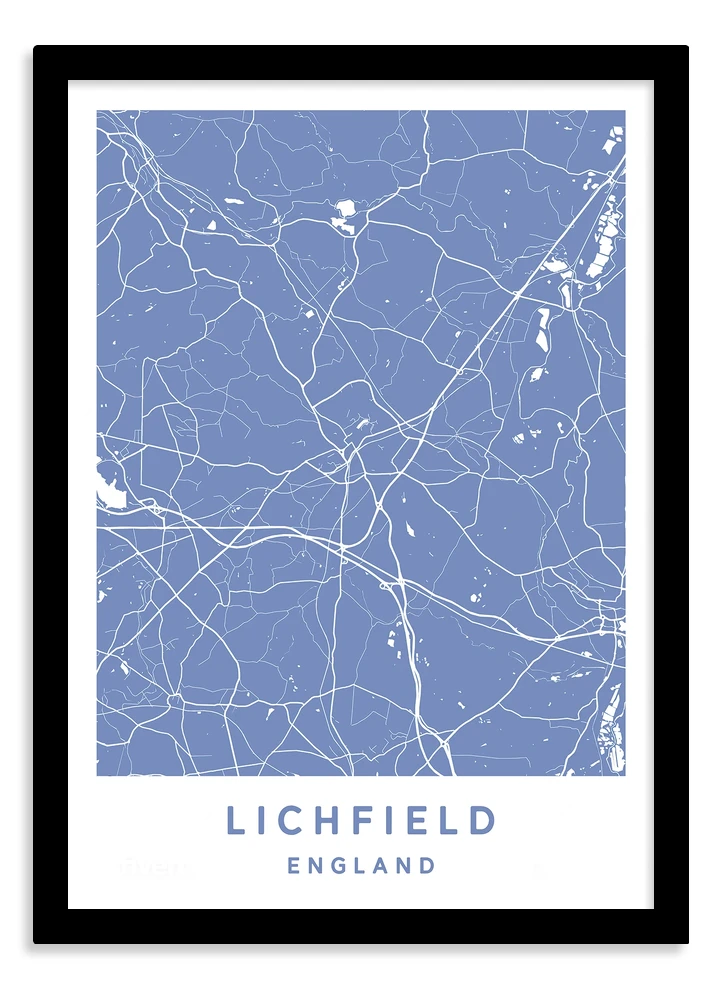Lichfield, England – Map print – Plume Prints