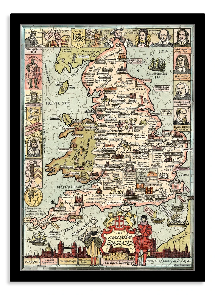 Olde Story map of England print – Plume Prints