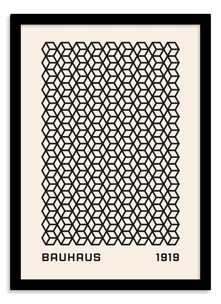 Bauhaus negative cubes print – Plume Prints