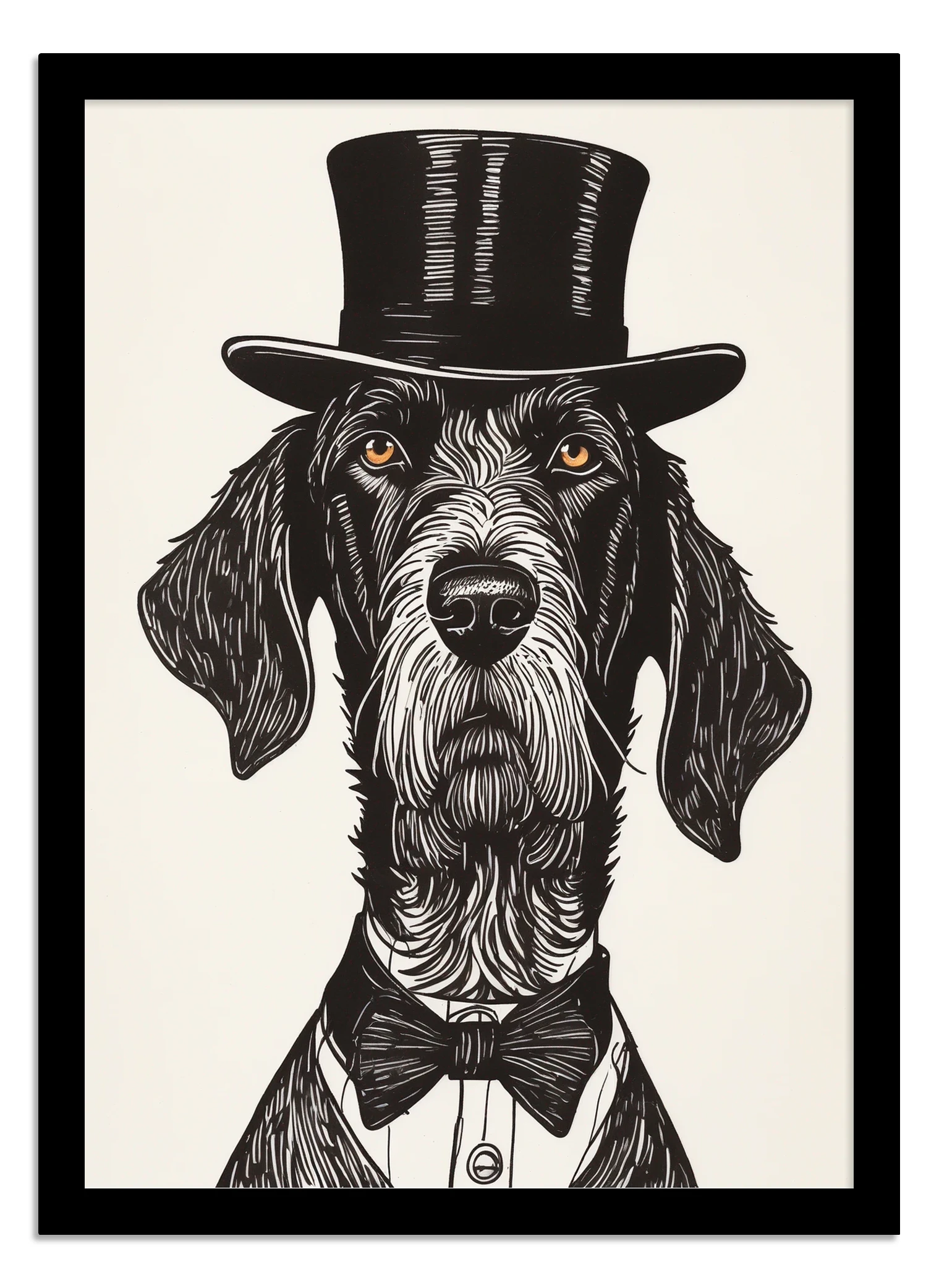 Formal German Wirehaired Pointer print – Plume Prints