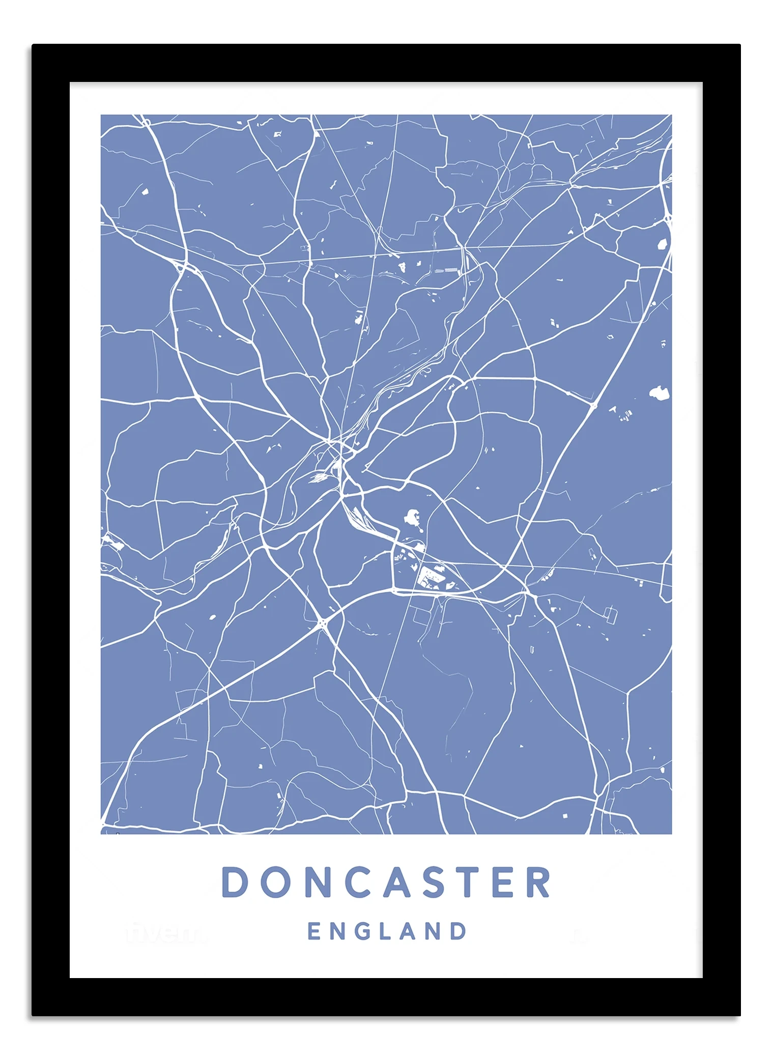 Doncaster, England – Map print – Plume Prints