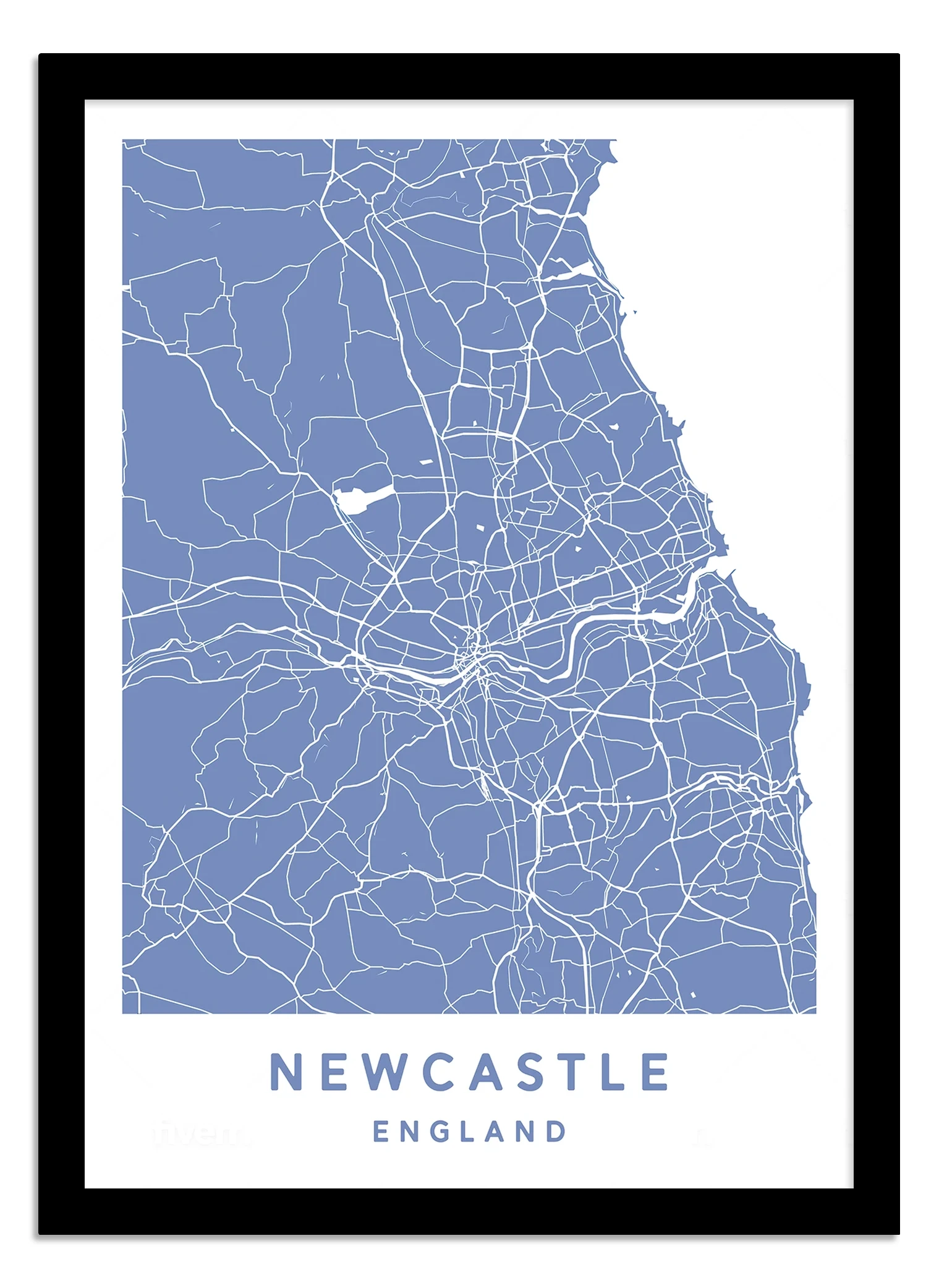 Newcastle, England – Map print – Plume Prints