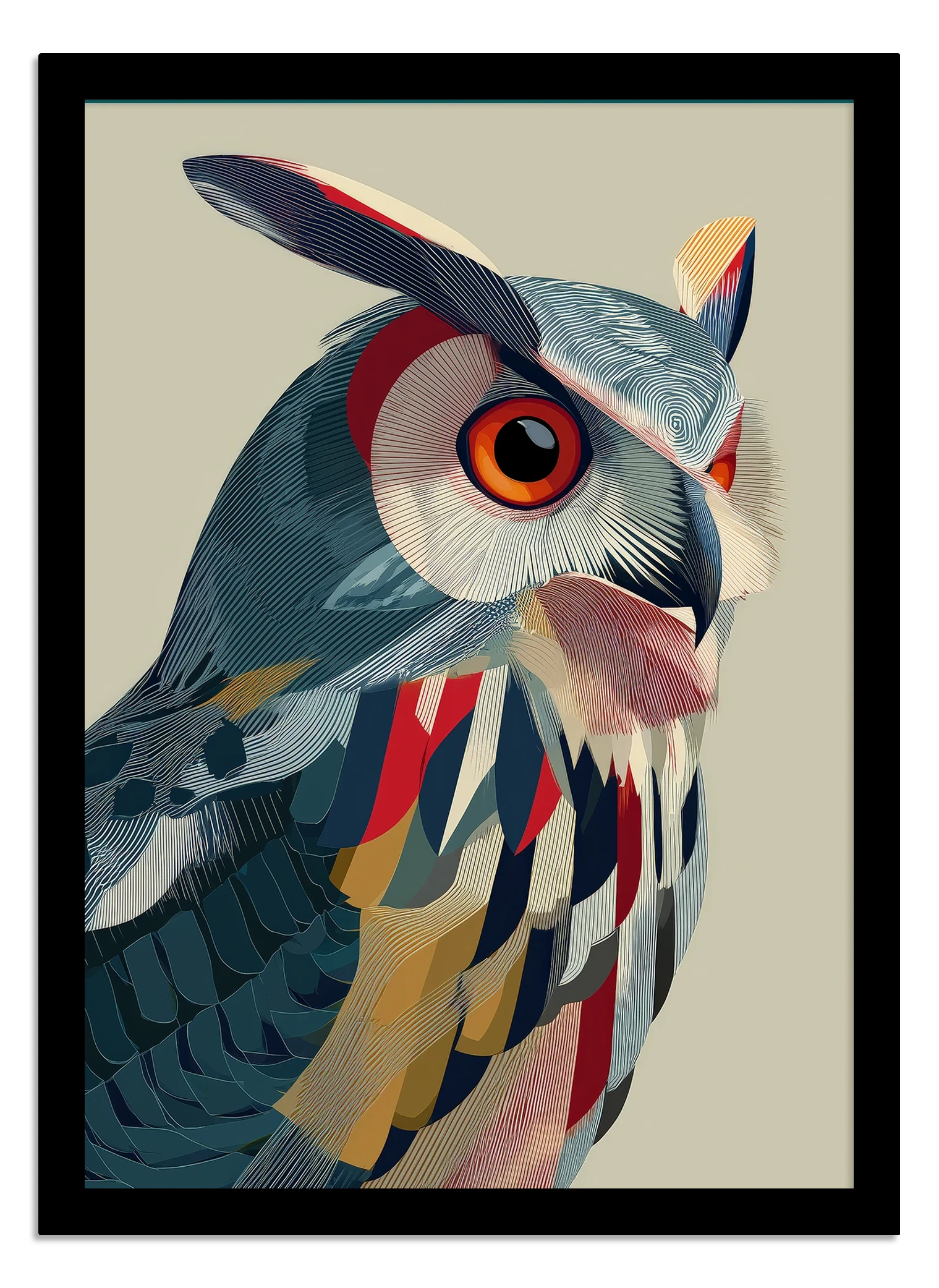 Geometric owl print – Plume Prints