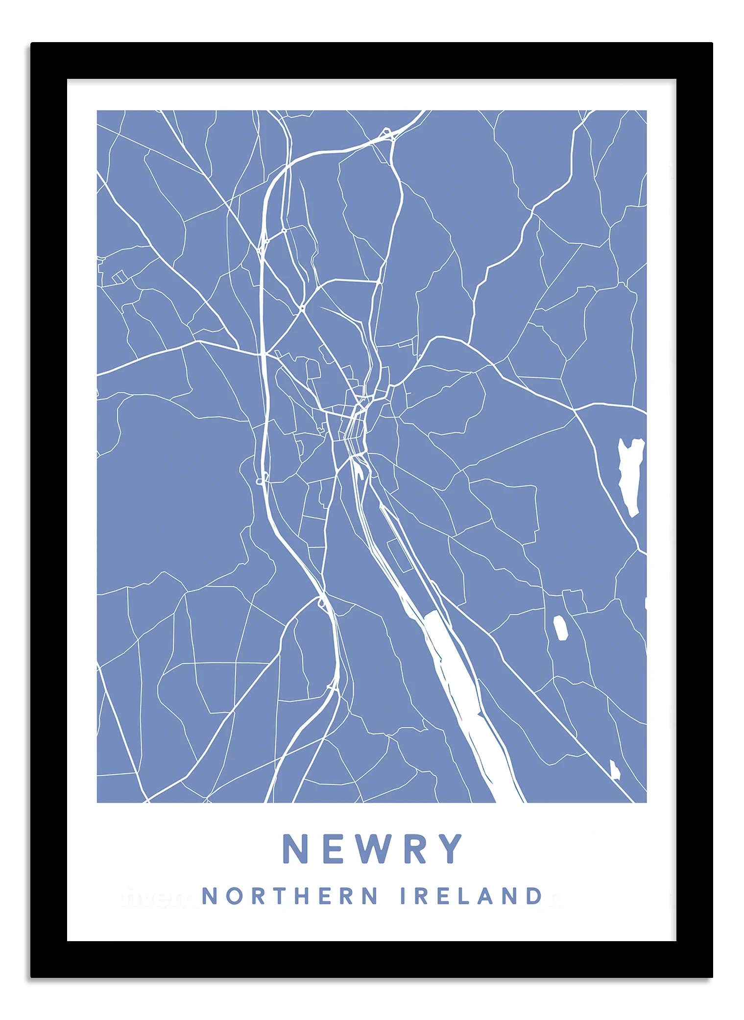 Newry, Northern Ireland – Map print – Plume Prints
