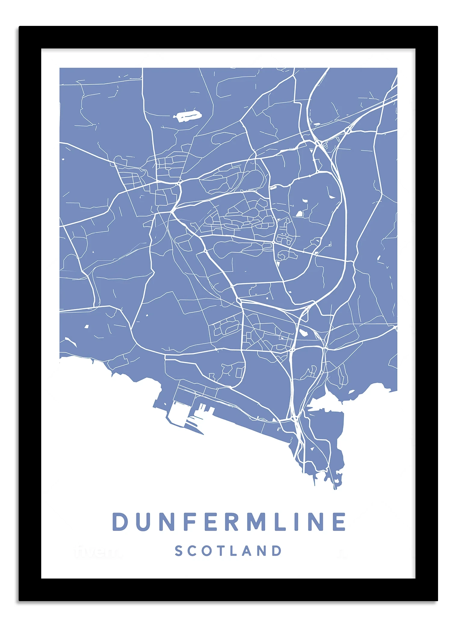 Dunfermline, Scotland – Map print – Plume Prints