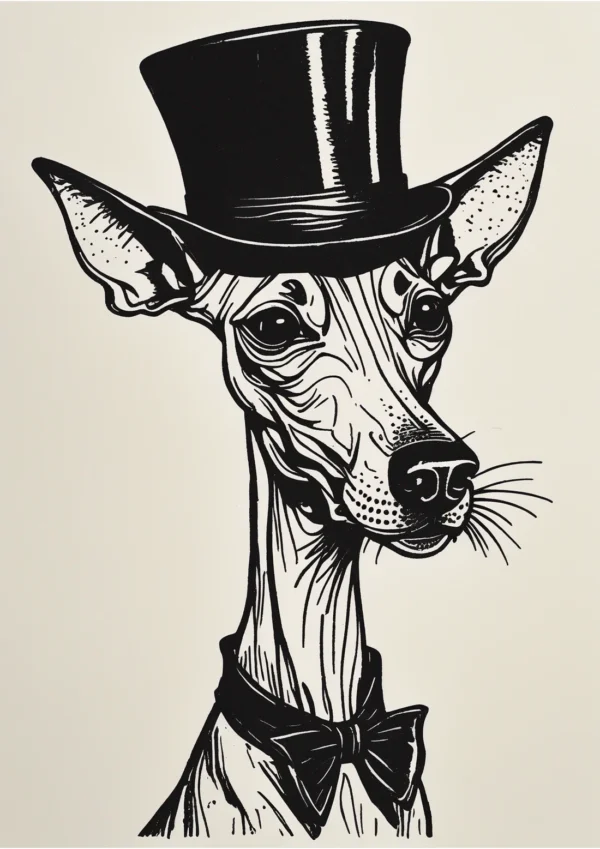Formal Xoloitzcuintle (Mex Hairless) Std print – Plume Prints